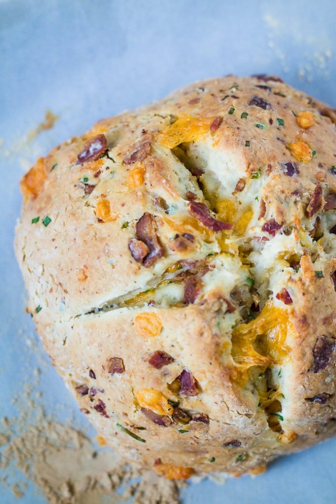 Bacon, Cheddar, & Chive Soda Bread - Food with Feeling