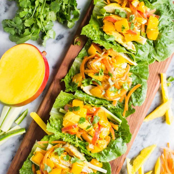 Mango Chicken Lettuce Wraps - Food with Feeling
