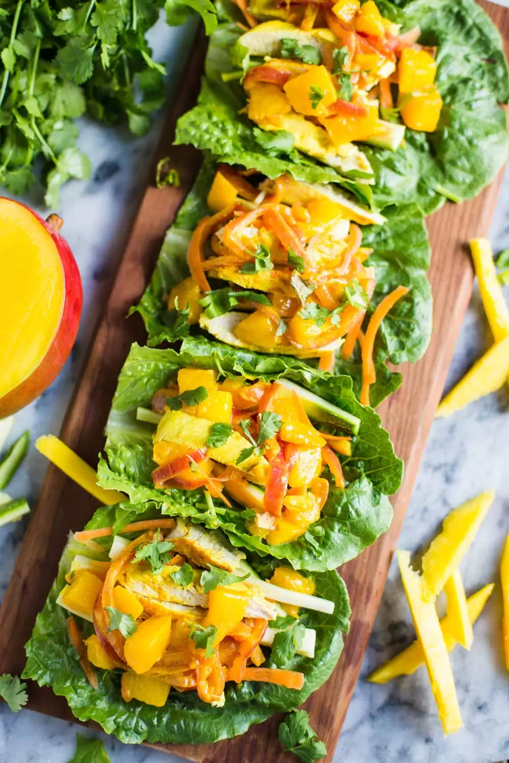 Mango Chicken Lettuce Wraps - Food with Feeling