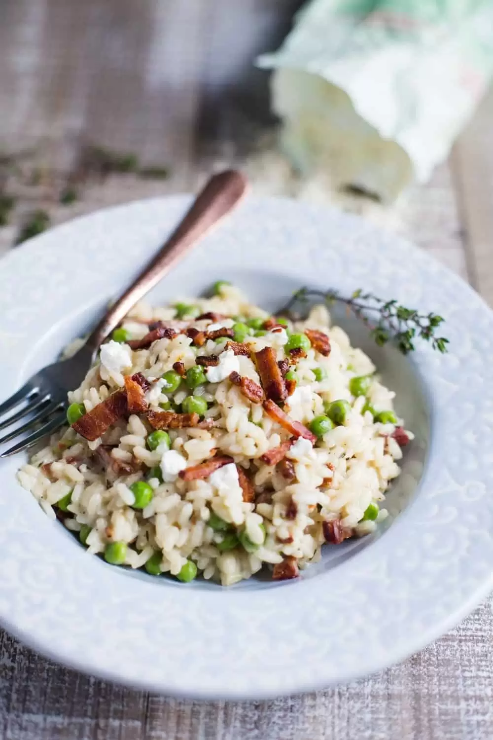 Spring Pea & Goat Cheese Risotto - Food with Feeling