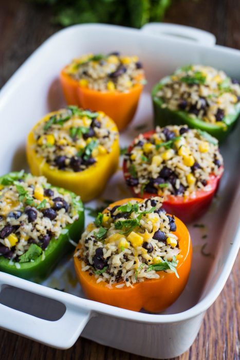 Burrito Bowl Stuffed Peppers - Food with Feeling