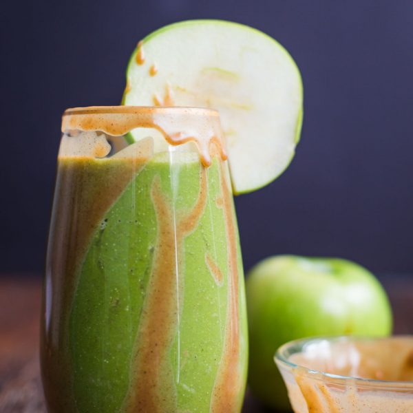 Caramel Apple Green Smoothie - Food with Feeling