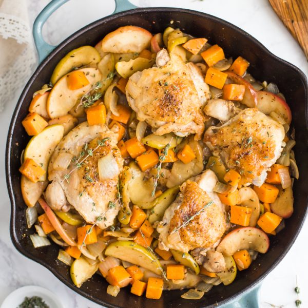 One Skillet Apple Cider Chicken - Food with Feeling
