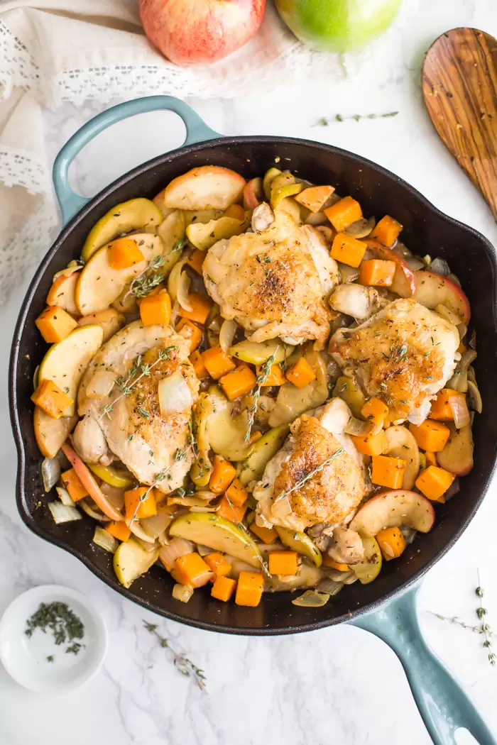 One Skillet Apple Cider Chicken - Food with Feeling