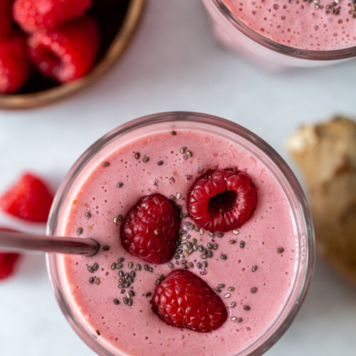 Raspberry Ginger Smoothie - Food with Feeling
