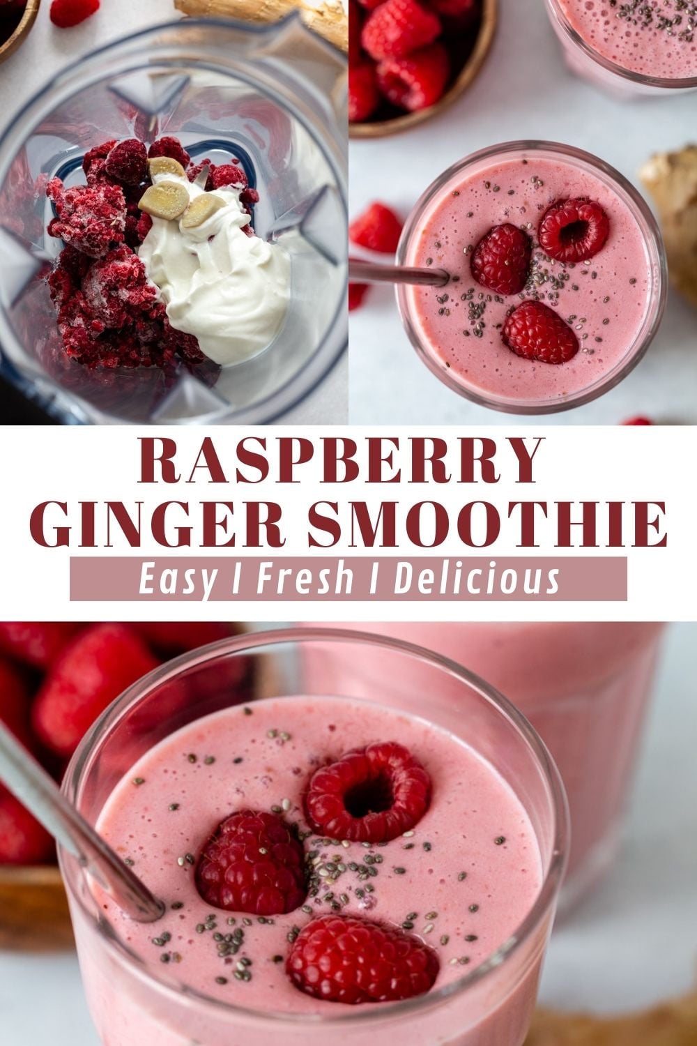 Raspberry Ginger Smoothie - Food with Feeling