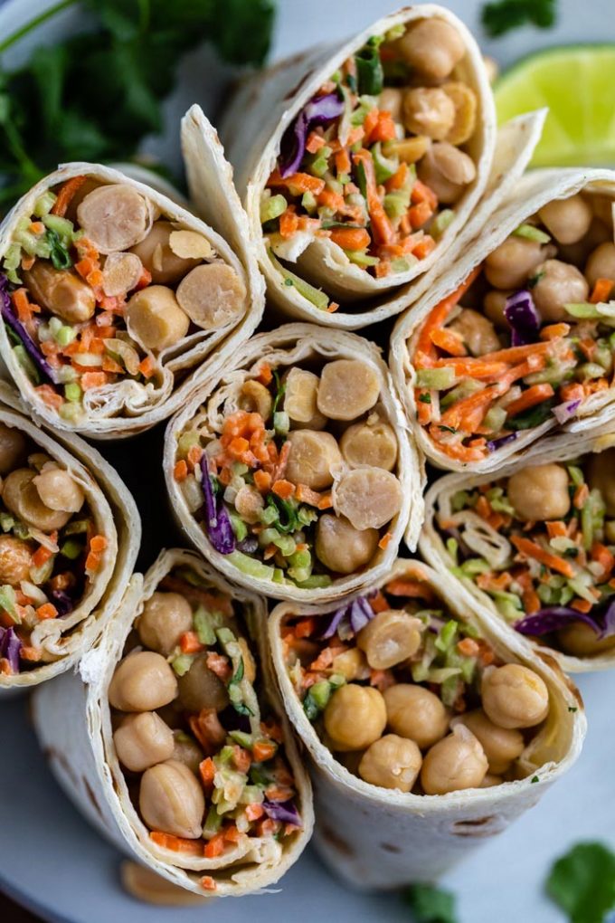 Peanut Chickpea Wraps - Food with Feeling