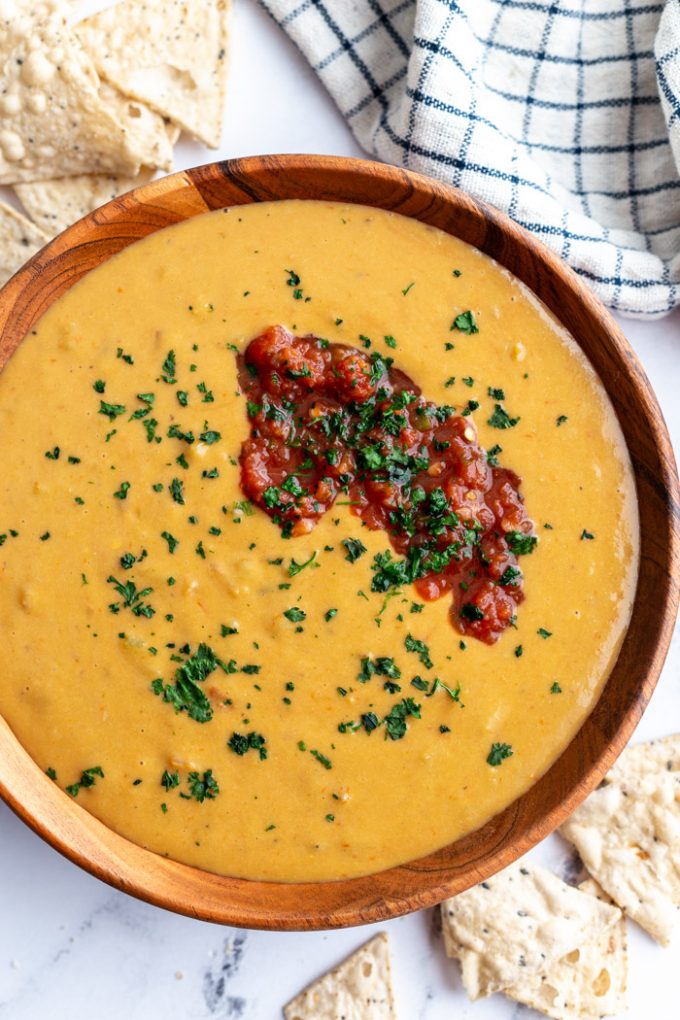 Vegan Salsa Con Queso - Food with Feeling