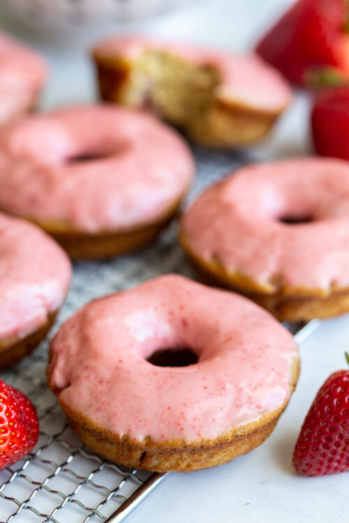 Baked Strawberry Donuts - Food with Feeling