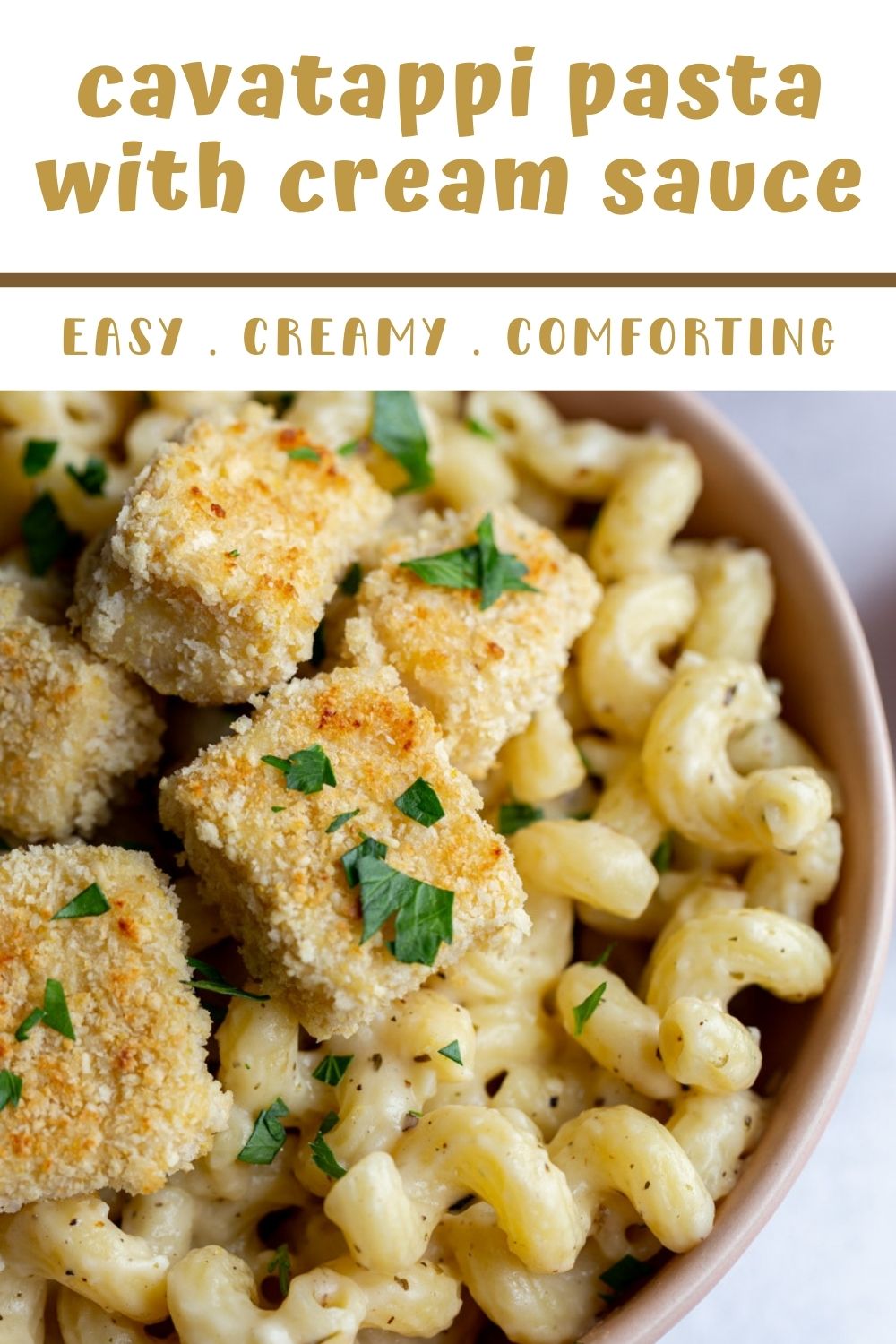 Cavatappi Pasta with Cream Sauce - Food with Feeling
