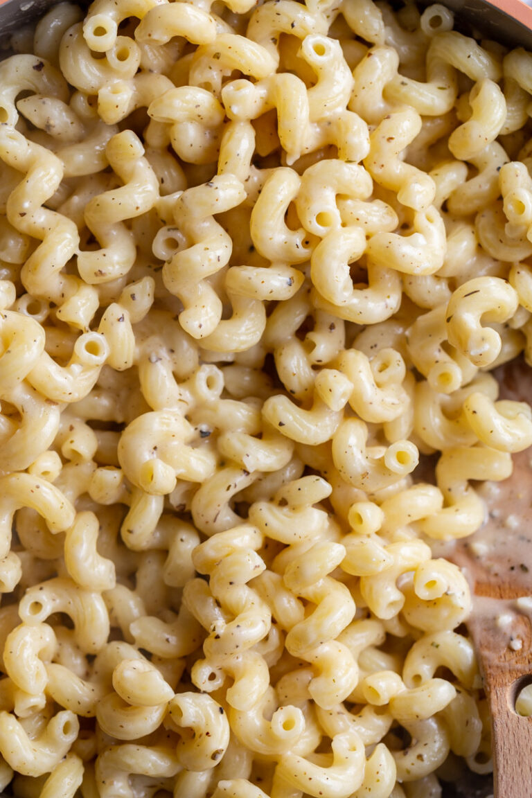 Cavatappi Pasta with Cream Sauce - Food with Feeling