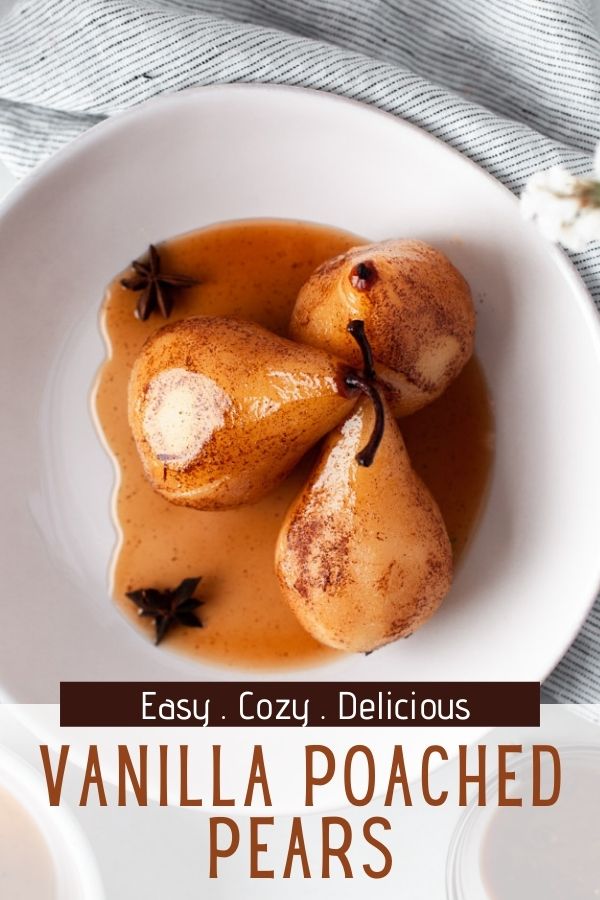 Vanilla Poached Pears - Food with Feeling