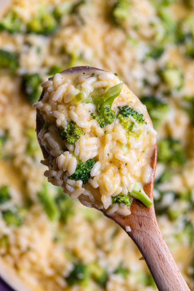 Broccoli Cheese Risotto - Food with Feeling