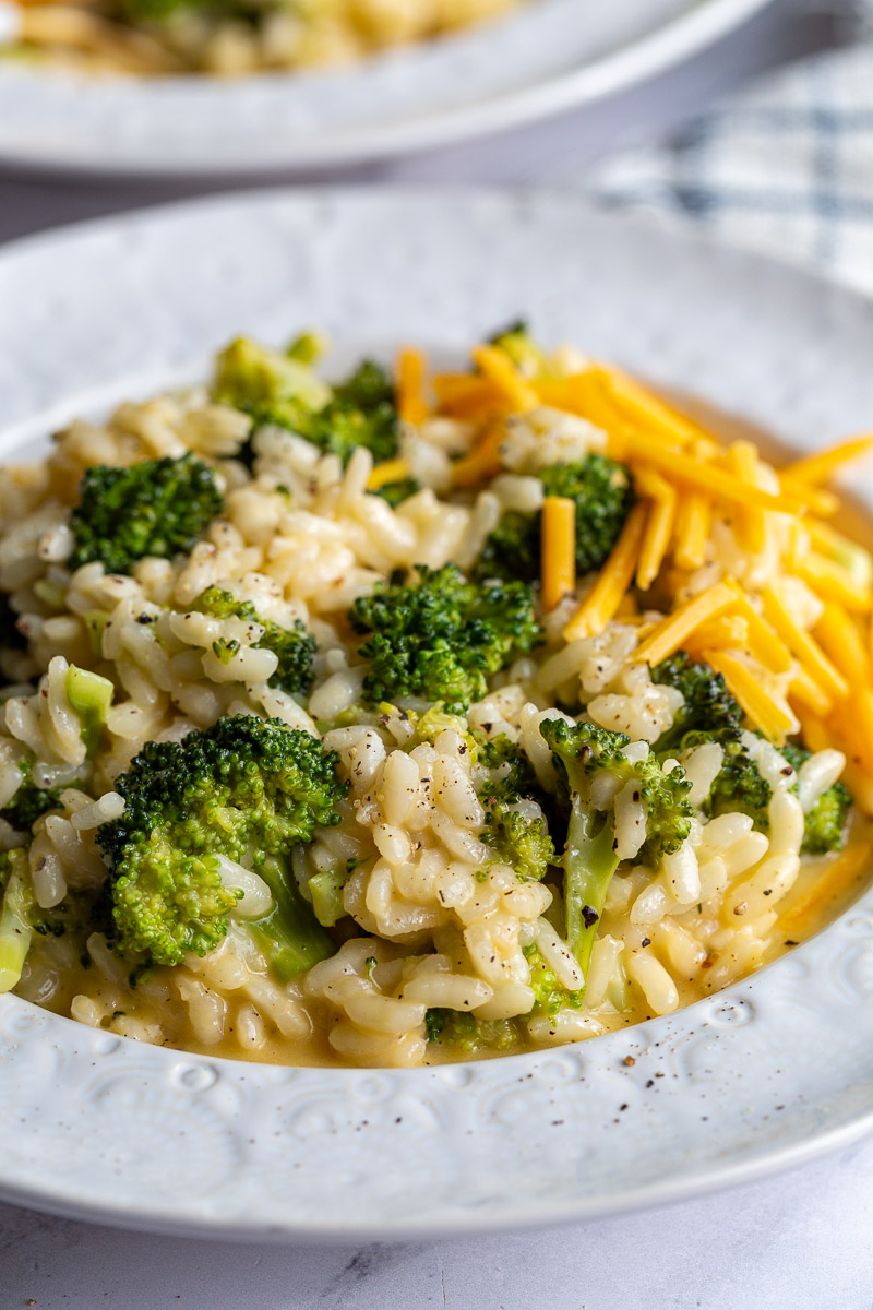 Broccoli Cheese Risotto - Food with Feeling