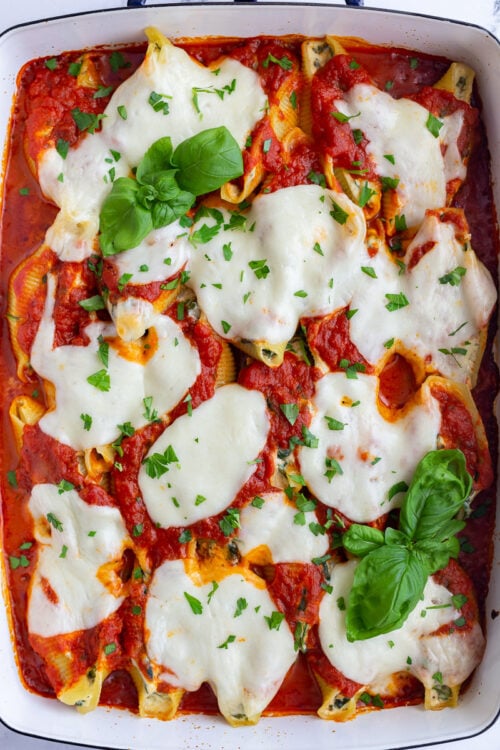 Spinach and Ricotta Stuffed Shells - Food with Feeling