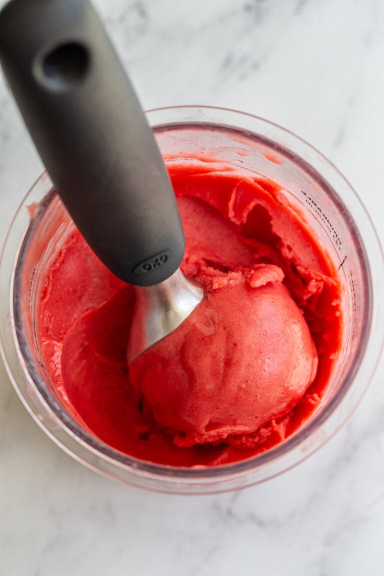 Strawberry Ninja Creami Sorbet Recipe - Food with Feeling