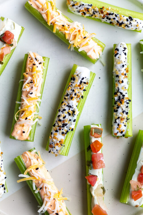 Whipped Cottage Cheese Celery Sticks - Food with Feeling