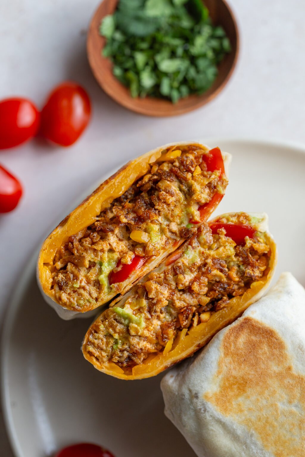High Protein Vegetarian Burritos - Food with Feeling