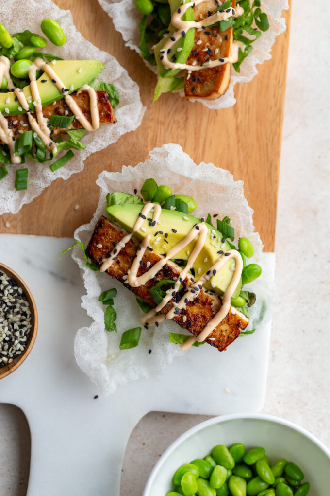 Rice Paper Tacos with Tofu - Food with Feeling