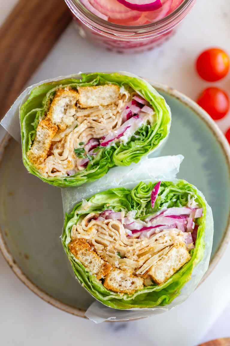 Caesar Tofu Lettuce Wraps - Food with Feeling