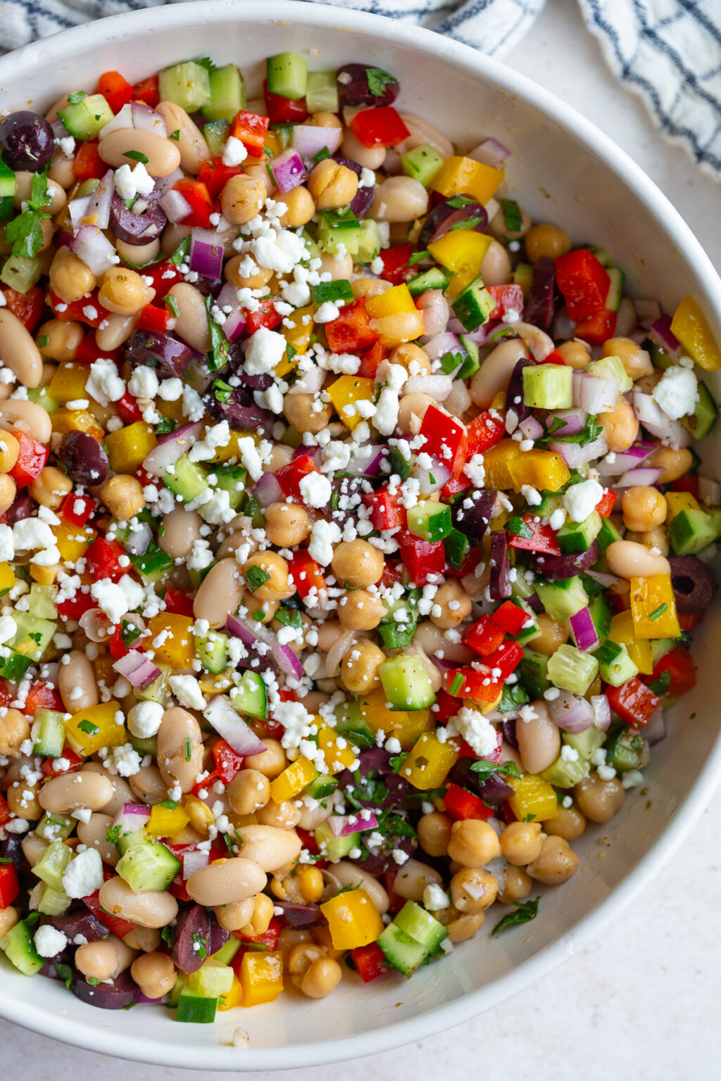Dense Bean Salad (Protein-Packed Mediterranean Style) - Food with Feeling