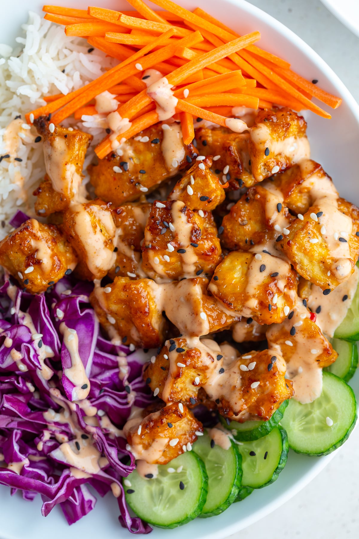 Bang Bang Tofu (Air Fryer or Pan Fried) - Food with Feeling