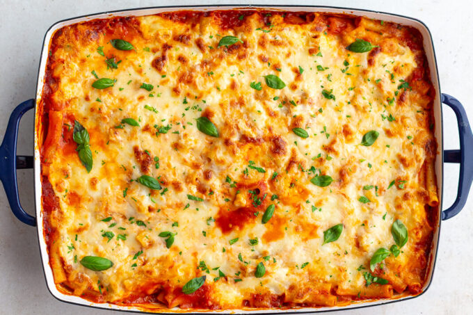 Easy Baked Ziti Without Meat - Food with Feeling